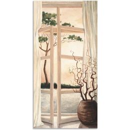 Artland Wandbild &raquo;Fensterbild Toskanischer Sonnenuntergang&laquo; Fensterblick 1 Stk. tlg. als Alubild, Leinwandbild, Poster in verschied. Gr&ouml;&szlig;en beige B/H/T: 20cm 