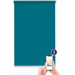 SUNLINES Elektrisches Rollo &raquo;San Francisco&laquo; verdunkelnd Verdunkelung mit Bohren freih&auml;ngend appgesteuert via Bluetooth, mit Motor und Akku, wei&szlig;er 