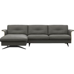 FLEXLUX Ecksofa &raquo;Glow, super bequem durch hochwertigem Sitzaufbau mit Federkern, L-Form&laquo; Modernes skandinavisches Design grau 100% Echteder B/H/T: 