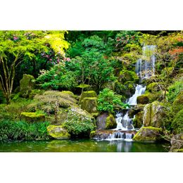 papermoon Fototapete &raquo;Garden Pond&laquo; glatt bunt Vlies B/L: 5m x 2,8m, Bahnen: 10 Stk.