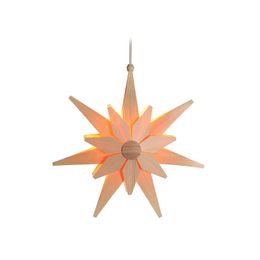 Albin Preissler Dekostern &raquo;Weihnachtsstern, Handwerkskunst aus dem Erzgebirge&laquo; zum H&auml;ngen, &Oslash; 38 cm, Weihnachtsdeko aus Holz beige Holzwerkstoff &Oslash; 38cm