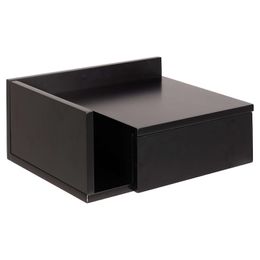 ACTONA GROUP Nachttisch &raquo;Ashlan Nachtkommode&laquo; Nachtschrank, wandmontiert, 1 Schublade, 1 Fachboden, Metallschienen schwarz B/H/T: 40cm x 16,5cm x 32cm