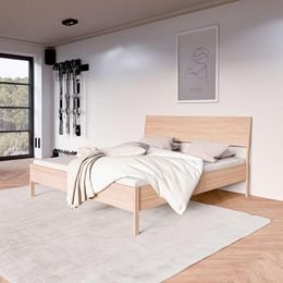 Home Affaire Bett &raquo;Bettgestell Nord Eichefurnier &ndash; skandinavisch, minimalistisches Design&laquo; Holzbett im nordischen Stil mit warmer Holzoptik braun 