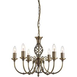 Searchlight Kronleuchter &raquo;Zanzibar 6Lt Pendant&laquo; E14 1 Stk. gold 6, &Oslash; 51cm H: 39cm, 1 Stk.