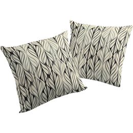 Adam Dekokissen &raquo;Kissenh&uuml;lle Wave&laquo; aus Bio-Baumwolle, Kissenh&uuml;lle ohne F&uuml;llung, 1 St&uuml;ck schwarz Baumwolle, Leinen B/L: 50cm x 50cm, 1 Stk.