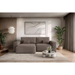 OTTO home Ecksofa &raquo;MATTS Schlafsofa mit Bettkasten, Ma&szlig;e B/T/H: 265/159/89 cm&laquo; L-Form mit Recamiere rechts oder links, hoher Sitzkomfort braun 100% 