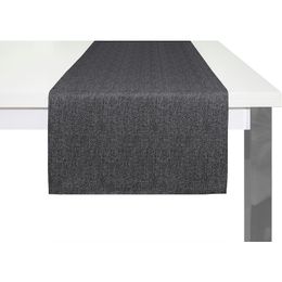 WIRTH Tischl&auml;ufer &raquo;Torbole&laquo; schwarz Baumwolle, Polyester B/L: 150cm x 40cm, 1 Stk.