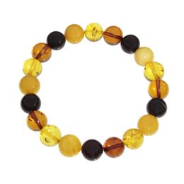 OSTSEE-SCHMUCK Damen Armband "- Kugel 10 mm - Bernstein -", Bernstein, bunt, Bernstein, Armb&auml;nder