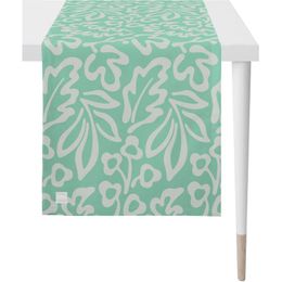 Apelt Tischl&auml;ufer &raquo;3971 Outdoor, Sommerdeko, Sommer&laquo; Jacquardgewebe gr&uuml;n Polyester B/L: 46cm x 135cm, 1 Stk., rechteckig