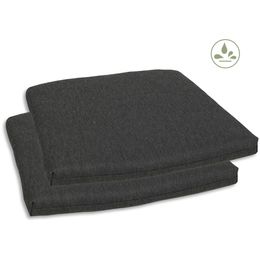 Sitzkissen GO-DE, B:40cm H:5cm L:45cm, grau, Polyester, Outdoor, Dekokissen_Sitzkissen_Kissenh&uuml;llen, "Selina", 2er Set, 40x5x45 cm, wasserabweisend