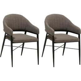OMG Design Armlehnstuhl &raquo;Roma&laquo; (Set) 2 Stk.bequemer Esszimmerstuhl, Polsterstuhl mit Boucl&eacute; Bezug grau Stoff B/H/T: 56cm x 83cm x 62cm, 2 Stk., Stoff 