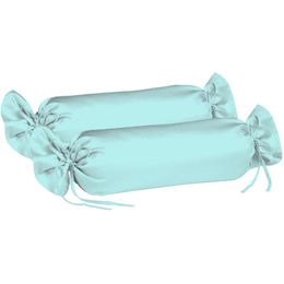 Quelle Kissenbez&uuml;ge &raquo;Colours&laquo; edler, b&uuml;gelfreier Interlock-Jersey aus 100% Baumwolle blau Interlock-Jersey, Obermaterial: 100% Baumwolle B/L: 40cm x 15cm, 2 