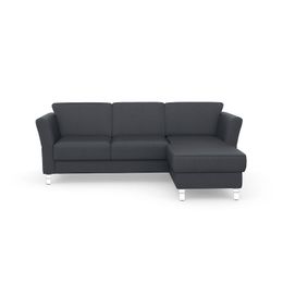 Sit & More sit&more Ecksofa &raquo;Visby L-Form&laquo; wahlweise mit Schlaffunktion und Bettkasten, frei im Raum stellbar grau B/H/T: 248cm x 87cm x 162cm, Soft clean, 