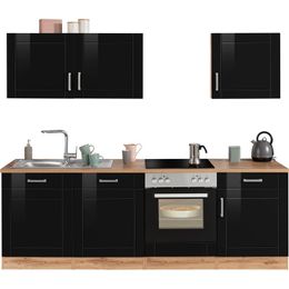 KOCHSTATION K&uuml;chenzeile &raquo;KS-Tinnum&laquo; ohne E-Ger&auml;te, Breite 240 cm schwarz B/H/T: 240cm x 60cm