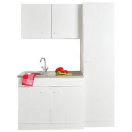KOCHSTATION Pantryk&uuml;che &raquo;KS-Elster&laquo; ohne E-Ger&auml;te, Breite 150 cm wei&szlig; B/H/T: 150cm x 60cm, Tiefe 60cm