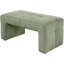 exxpo - sofa fashion Hockerbank &raquo;Barista Hockerbank mit hoher Bodenfreiheit&laquo; Sitz gepolstert,Breite ca.100 cm gr&uuml;n B/H/T: 104cm x 51cm x 55cm, Cord