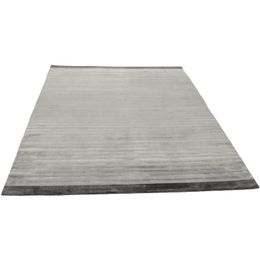 Theko Teppich &raquo;Miami 3286&laquo; rechteckig 8 mm H&ouml;he Handweb Teppich, gestreift, handgewebt, aus Viskose & Wolle grau Viskose B : 140cm 1 Stk., 8mm, L: 