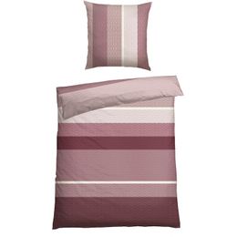 Schiesser Bettw&auml;sche &raquo;Endy Stripes aus weicher Baumwolle mit gro&szlig;en und kleinen Streifen&laquo; 2 Stk. Made in Green lila Renforc&eacute;, Obermaterial: 100% Baumwolle B/L: 