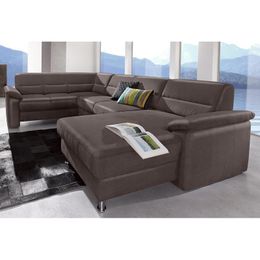 Sit & More sit&more Wohnlandschaft &raquo;Ascara U-Form&laquo; inklusive Boxspring/Federkern-Polsterung, wahlweise mit Schlaffunktion braun NaturLeder in Sitz und R&uuml;cken, 
