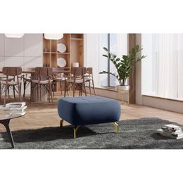 Sit & More sit&more Polsterhocker &raquo;Orient 1&laquo; goldfarbene Metallf&uuml;&szlig;e blau 100% Polyester B/H/T: 69cm x 43cm x 69cm, Samtoptik