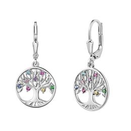 Firetti Damen Paar Ohrh&auml;nger &raquo;Schmuck Geschenk Silber 925 Ohrschmuck Ohrringe Baum des Lebens&laquo; mit Zirkonia (synth.) Silber 925 (Sterlingsilber)