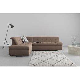 Ecksofa DOMO collection, B:271cm H:80cm T:213cm, braun, Struktur fein 100% Polyester;Chenilleoptik 100% Polyester, Wohnzimmer, Sofas, "MONA 271x213