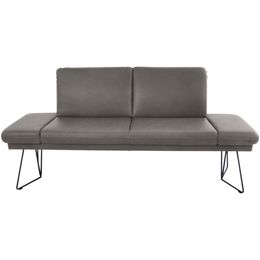 K+w Komfort & Wohnen Essbank, B:206cm H:88cm T:66cm, grau, K+W KOMFORT & WOHNEN, Wohnzimmer, Sitzb&auml;nke, "Pego Polsterbank", Seitenteilverstellung, wahlweise in 206 oder