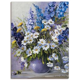 Artland Wandbild &raquo;Rittersporn&laquo; Blumen 1 Stk. tlg. als Leinwandbild, Poster in verschied. Gr&ouml;&szlig;en wei&szlig; Leinwand B/H/T: 90cm x 120cm, Leinwandbild Blumen 