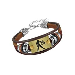 Firetti Armband &raquo;Schmuck Geschenk Armschmuck Armkette Edelstein Sternzeichen&laquo; Made in Germany - mit H&auml;matit - mit Holzimitat bunt 20cm, Waage, 