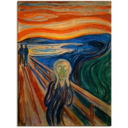 Artland Wandbild &raquo;Der Schrei. 1893&laquo; Mann 1 Stk. tlg. als Alubild, Leinwandbild, Poster in verschied. Gr&ouml;&szlig;en rot B/H/T: 30cm x 40cm, Leinwandbild Mann, 1 Stk.