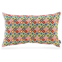 HOCK Dekokissen &raquo;Damla&laquo; mit kleinen Kreuzen, Kissenh&uuml;lle mit F&uuml;llung, 1 St&uuml;ck bunt Baumwolle, Polyester B/L: 50cm x 30cm, 1 Stk.