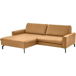 Die PlanBar Ecksofa &raquo;PN-EM20028 L-Form ohne Kopfst&uuml;tzen&laquo; wahlweise mit motorischem Canape gelb B/H/T: 248cm x 89cm x 179cm, Glattleder TORRO Stoff, 