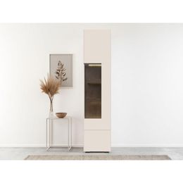 OTTO home Vitrine &raquo;Sky45, H&ouml;he 201 cm&laquo; Vitrine, Lackiert mit wasserbasiertem UV-Lack beige Glas, Holzwerkstoff, MDF Cashmere Farbe, B/H/T: 45cm x 