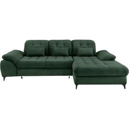 Home Affaire Ecksofa &raquo;Lazio modern und bequem, schmale Armlehnen, tolle Detailverarbeitung&laquo; zwei verschiedene Fu&szlig;farben w&auml;hlbar gr&uuml;n 93% Polyester, 7%