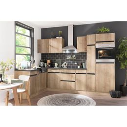 Optifit K&uuml;chenzeile &raquo;Roth&laquo; Stellma&szlig;e 300x175 cm, wahlweise mit E-Ger&auml;ten, mit Apothekerschrank beige B/H/T: 300cm x 206,8cm x 60cm, ohne E-Ger&auml;te