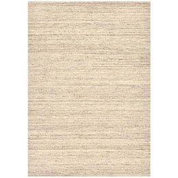 Theko Wollteppich &raquo;Pure UNI&laquo; rechteckig 14 mm H&ouml;he Handwebteppich, meliert, reine Wolle, handgewebt beige Schurwolle B : 40cm 1 Stk., 14mm, L: 60cm