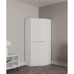 Priess Eckkleiderschrank &raquo;Barcelona Kleiderschrank Eckl&ouml;sung Raumwunder&laquo; in 2 Tiefen Schrank Eckschrank Garderobe wei&szlig; Holzwerkstoff B/H/T: 78cm x 