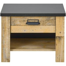 Home Affaire Nachtkommode &raquo;SHERWOOD&laquo; mit Apothekergriff aus Metall, Schubkasten "Soft close", Breite 60 cm braun B/H/T: 60cm x 46cm x 39cm, 1 Stk.