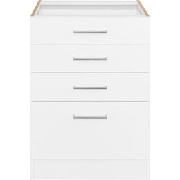 KOCHSTATION Unterschrank &raquo;KS-Visby&laquo; Breite 60 cm wei&szlig; B/H/T: 60cm x 82cm x 60cm