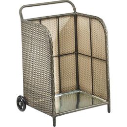 Locker Kaminholzkorb 52/48/79 cm grau Polyrattan Ma&szlig;e(B/T/H):(52/48/79)