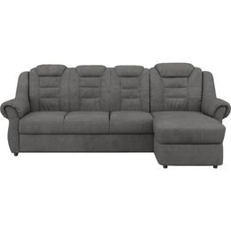 Home Affaire Ecksofa &raquo;Boston L-Form&laquo; mit hoher R&uuml;ckenlehne, wahlweise mit Schlaffunktion grau 100% Polyester B/H/T: 262cm x 102cm x 165cm, Struktur 
