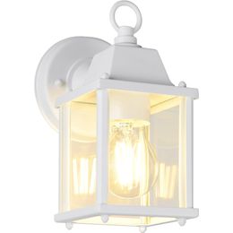 Trio LEUCHTEN Au&szlig;en-Wandleuchte "MIRANDE, Hauswand Leuchte Laterne mit Glasschirm, exkl 1x E27 max 40W", 1, H: 22,5cm, 1 Stk., wei&szlig;, Leuchten, IP23,