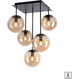 OTTO home Deckenleuchte &raquo;Nellin&laquo; E14 Deckenlampe mit gro&szlig;en Glaskugeln, amberfarben oder opal matt wei&szlig; schwarz 5, &Oslash; 16cm H: 59cm