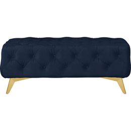 Home Affaire Polsterhocker &raquo;Amaury&laquo; Chesterfield-Optik, Breite 120cm, Fu&szlig;farbe w&auml;hlbar blau Struktur (100% Polyester);Samtoptik (100% Polyester) B/H/T