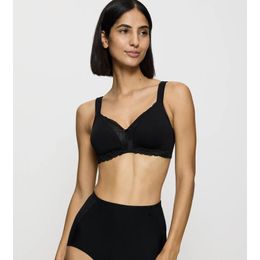 Triumph Damen B&uuml;gelloser BH &raquo;Modern Lace+Cotton&laquo; Spitzeneins&auml;tze, starker Halt ohne B&uuml;gel, atmungsaktiv, leicht schwarz 85, Cup C
