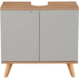 Welltime Waschbeckenunterschrank &raquo;Lund Badunterschrank f&uuml;r wandh&auml;ngende Waschbecken WC Unterschrank&laquo; Badezimmerschrank WBU Breite 65cm mit 