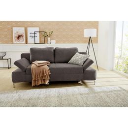 Jockenh&ouml;fer Schlafsofa &raquo;Jano, B: 202 cm, Liegefl. 144x200 cm&laquo; mit Schlaffunktion, Bettkasten, Armteilverstellung & 1 Zierkissen braun B/H/T: 202cm x 103cm, Luxus-