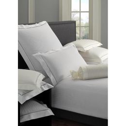 Elegante Bettw&auml;sche &raquo;White House&laquo; 2 Stk. mit unifarbenen Streifen wei&szlig; Mako-Satin, Obermaterial: 100% Baumwolle B/L: 135cm x 200cm, 1 Stk., 1 Stk., Mako-Satin,