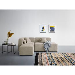 Home Affaire Ecksofa &raquo;Sundstrup L-Form&laquo; Modulserie, individuelle Zusammenstellung grau 100% Polyester B/H/T: 233cm x 76,5cm x 93cm, Struktur weich, 