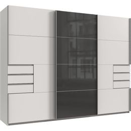 wimex Schwebet&uuml;renschrank &raquo;Schwebet&uuml;renschrank Saigon&laquo; mit Glaselementen, 3 T&uuml;ren, 270cm breit wei&szlig; Holzwerkstoff B/H/T: 270cm x 208cm x 64cm, Schubladen: 6
